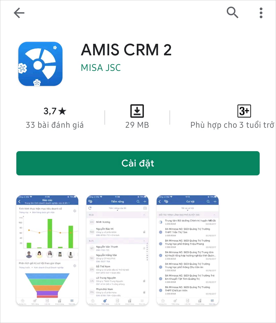 Cài đặt AMIS CRM Mobile - HELP AMIS CRM